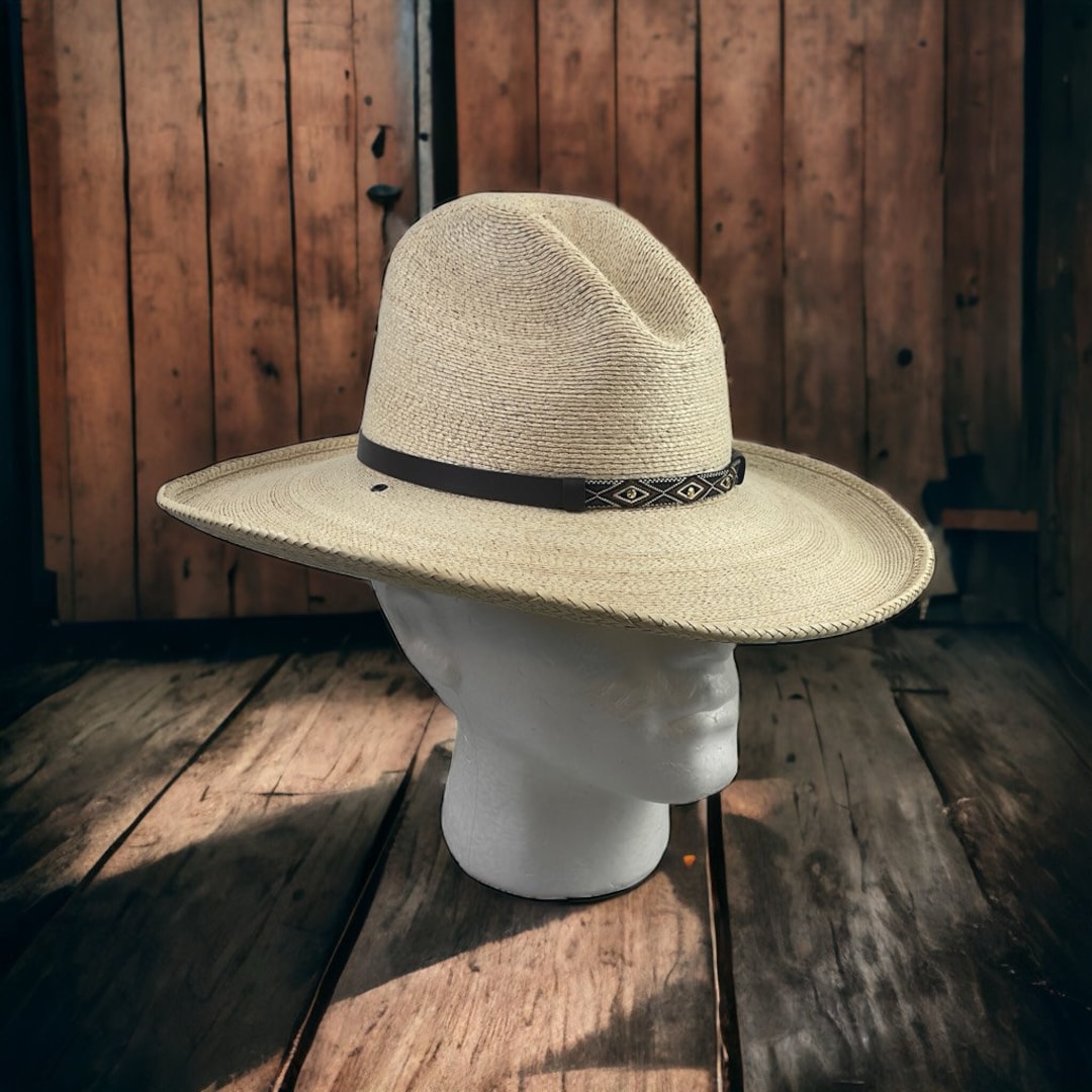 Stetson Calhoun Palm Leaf Straw Gus Crown Cowboy Hat. Medium 7 - Etsy