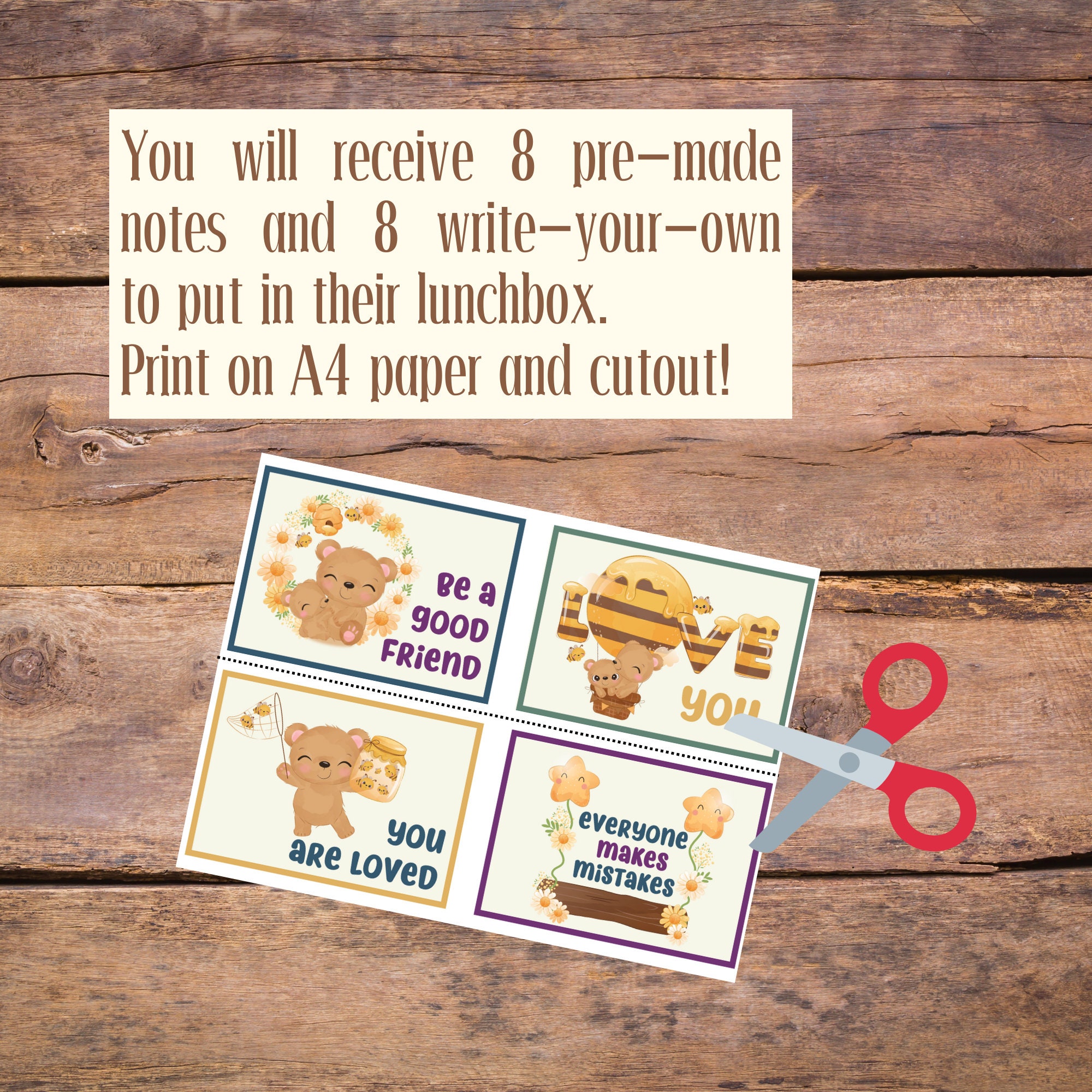 Printable Affirmation Cards Cute Positive Bears Bees Back to - Etsy