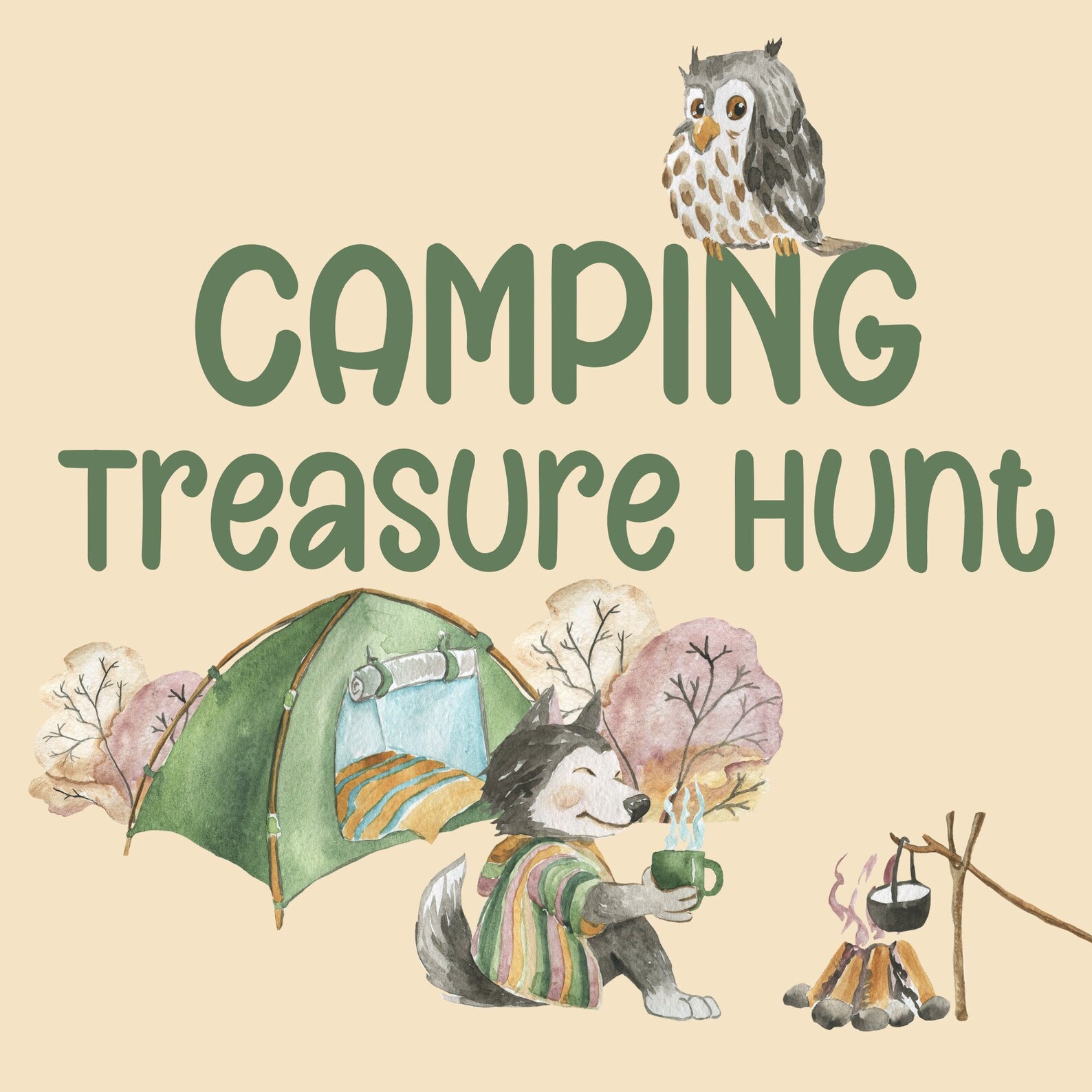 Outdoor Camping Treasure Hunt For Kids Printable Puzzle Fun | Etsy