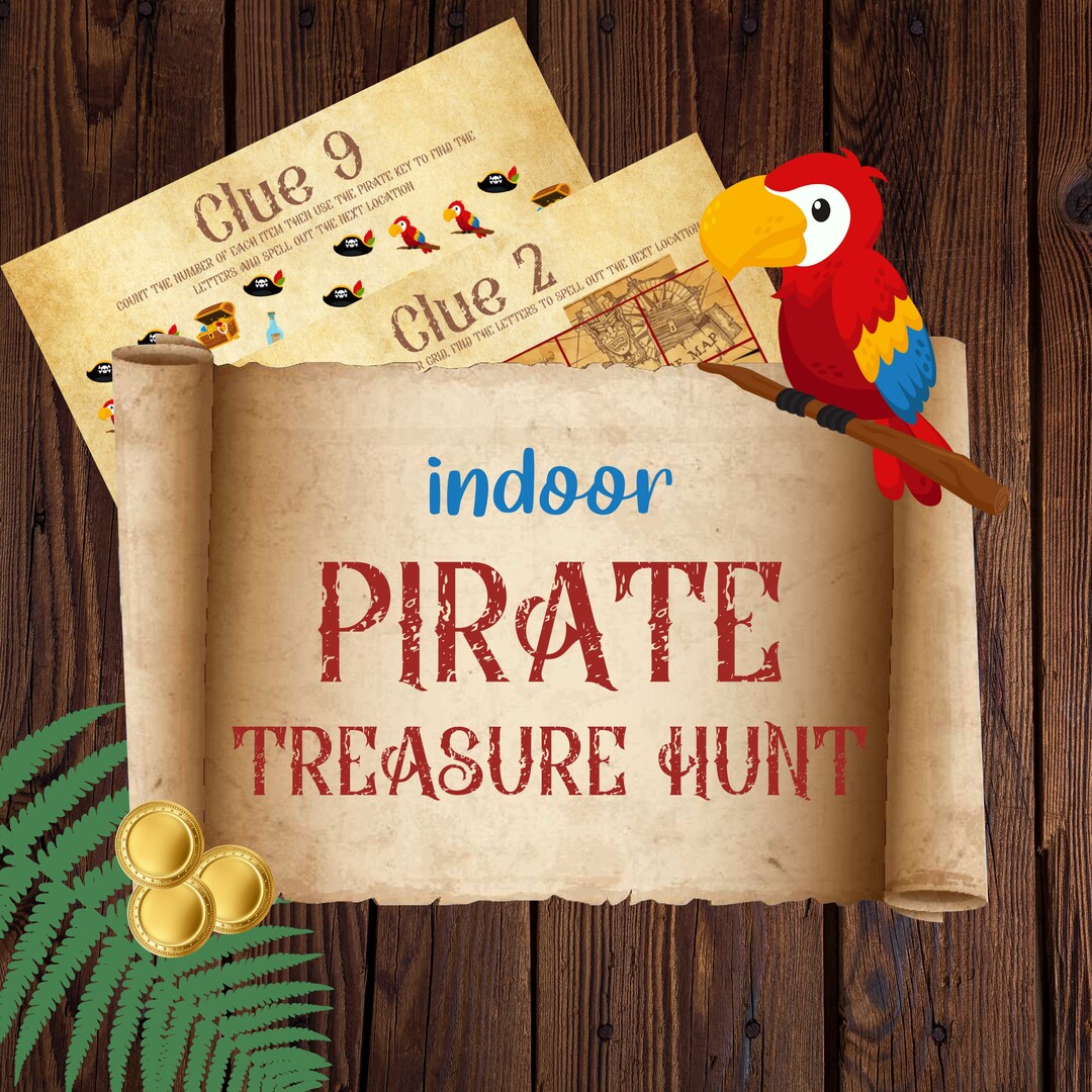 Printable Indoor Pirate Treasure Hunt for Kids Themed Puzzle Activity ...