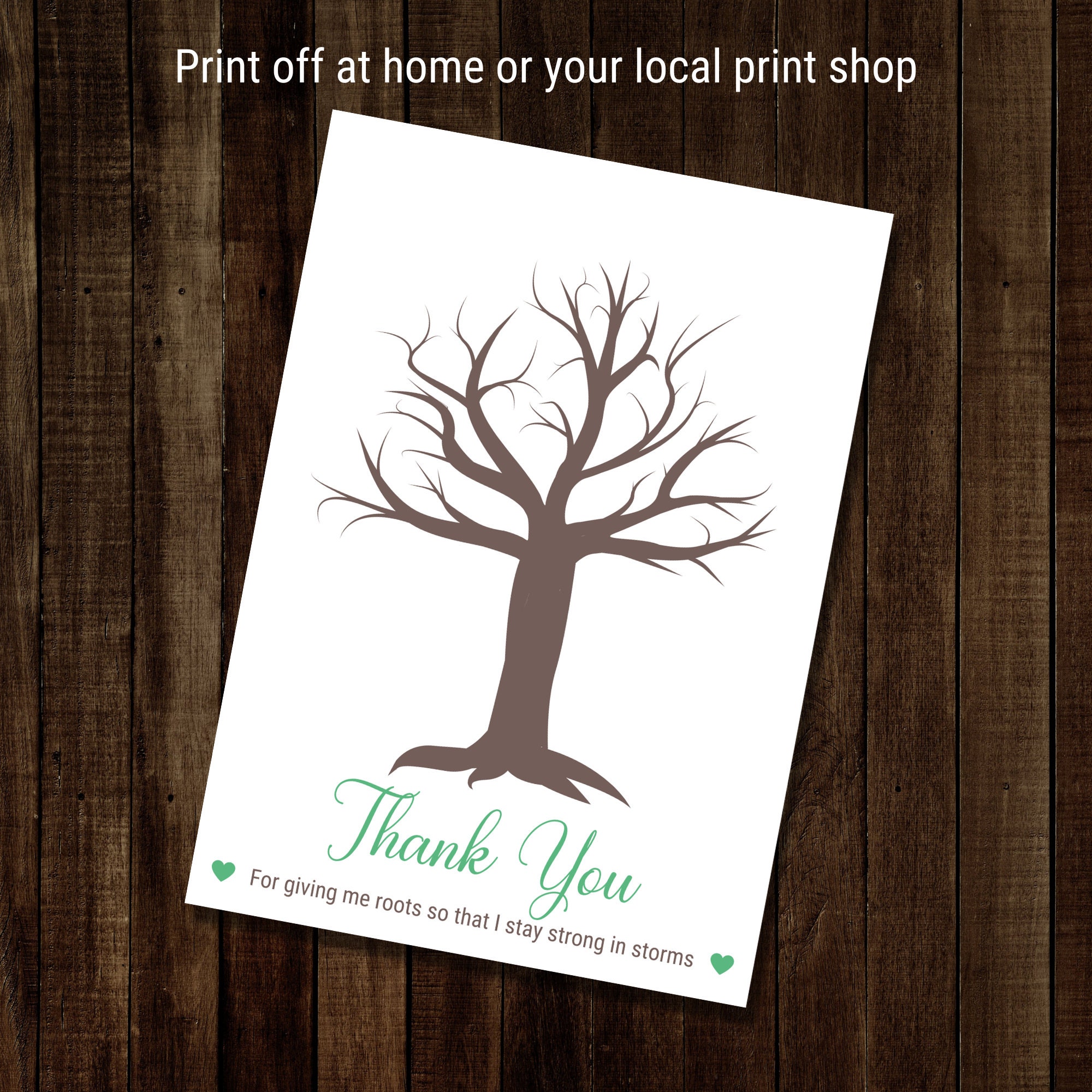 Printable Handprint Tree Gift Art From the Kids Children Daughter Son ...