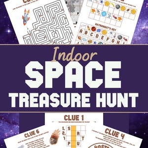 Indoor Space Treasure Hunt for Kids Printable Astronaut Themed Puzzle ...