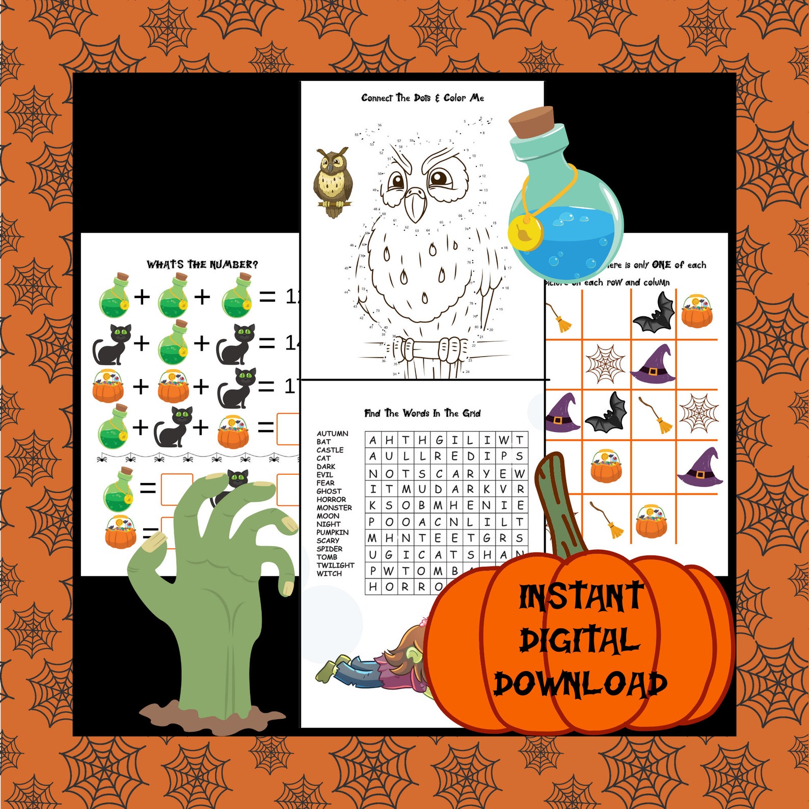Halloween Activity Pack 1 Themed Printable Print at Home - Etsy