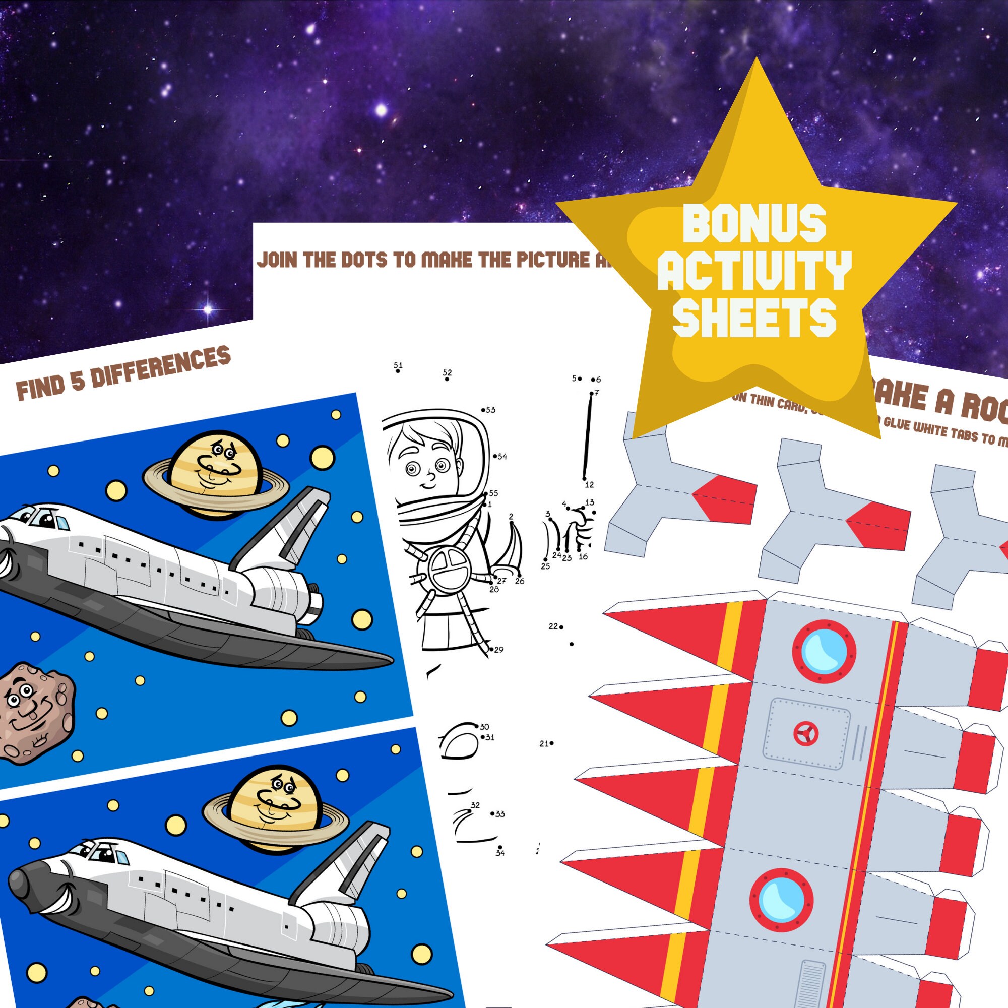 Outdoor Space Treasure Hunt for Kids Printable Astronaut Themed Puzzle ...