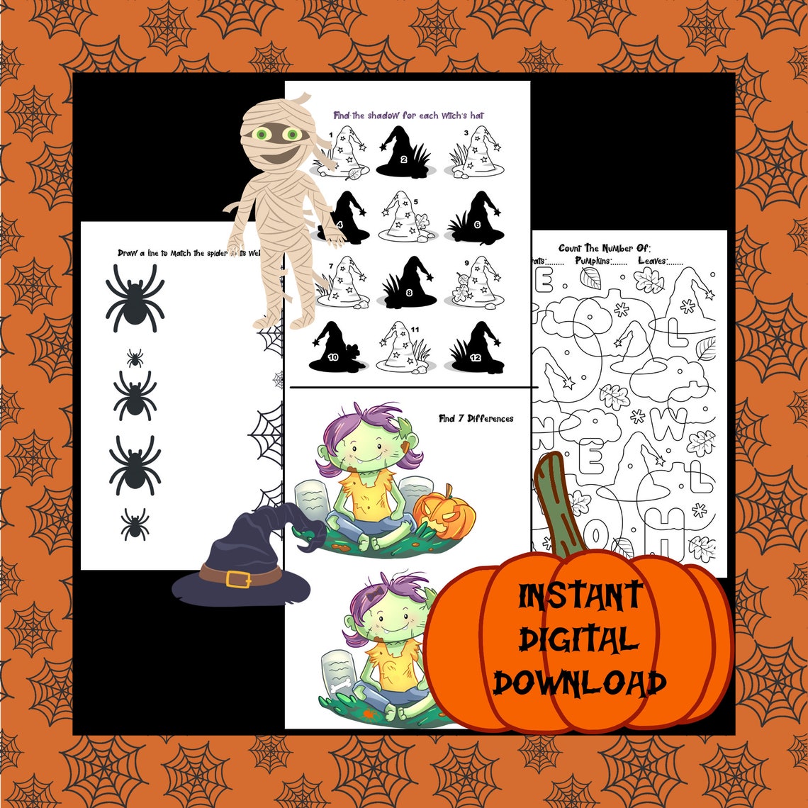 Halloween Activity Pack 1 Themed Printable Print at Home - Etsy