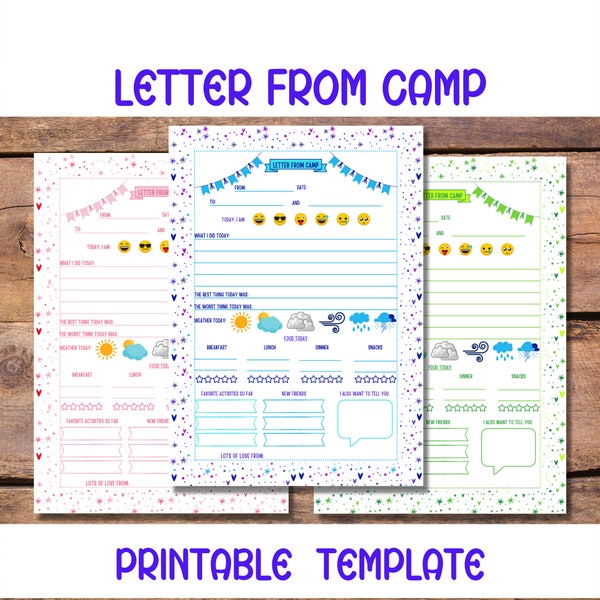 Letter From Camp Printable - Etsy