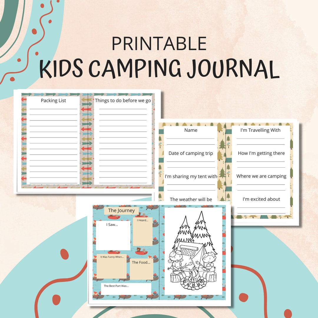 Printable Kids Camping Journal Fun Summer Camp Activities for Children ...