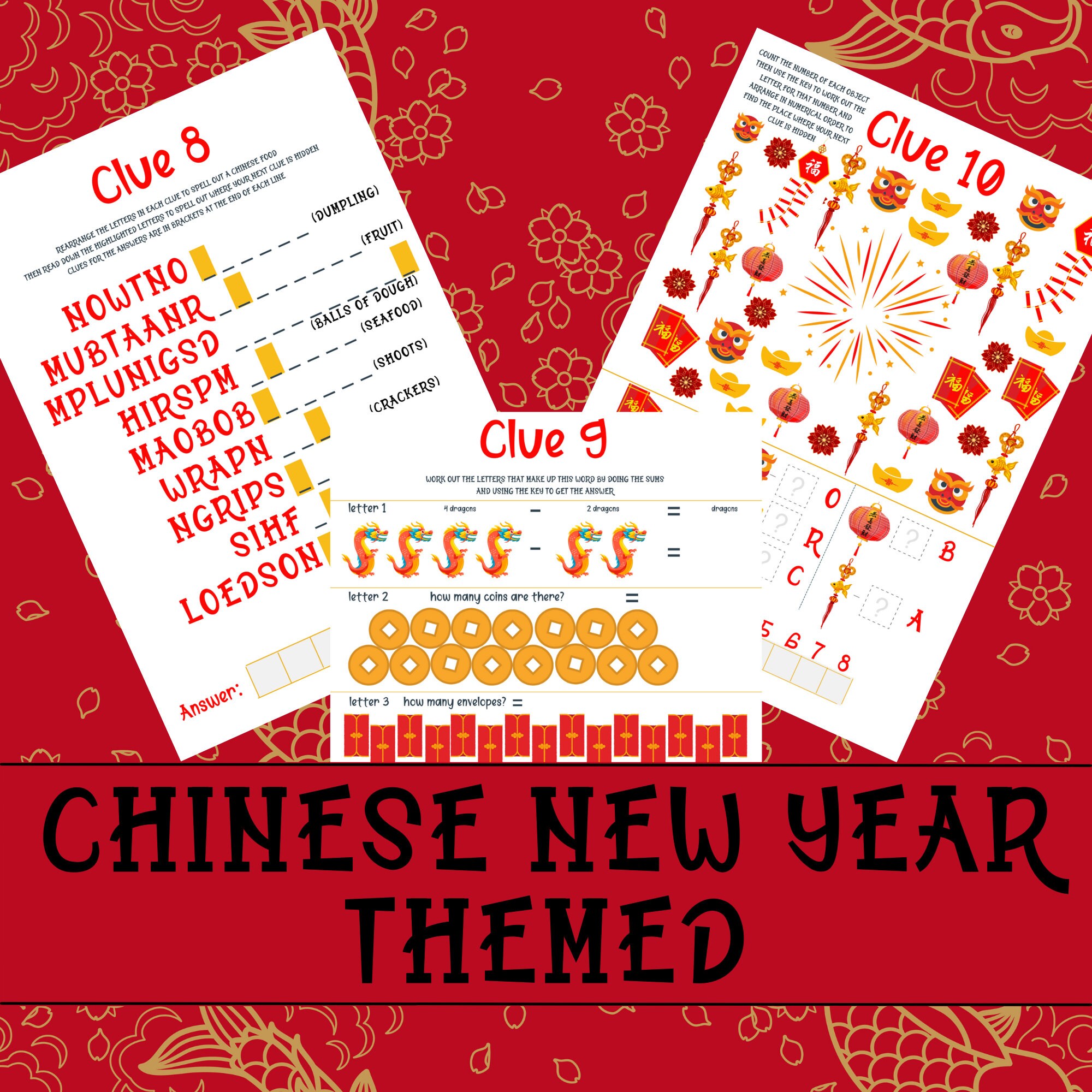Indoor Chinese Lunar New Year Treasure Hunt for Kids Printable - Etsy UK