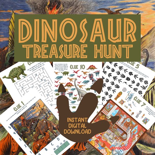 Dinosaur Scavenger Hunt Dinosaur Treasure Hunt Indoor - Etsy