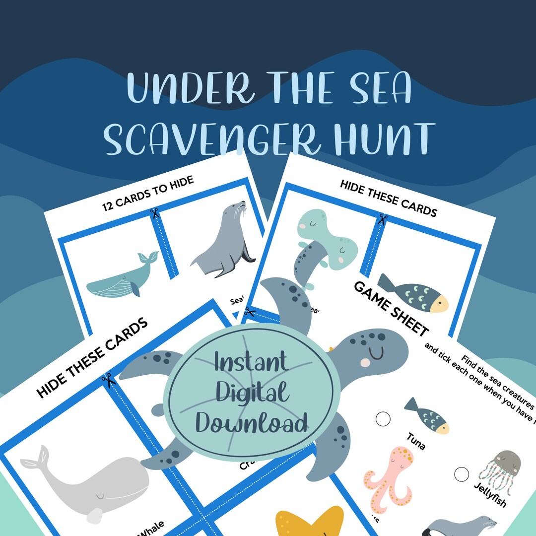 Printable Under the Sea Creatures Scavenger Hunt for Kids Print at Home ...