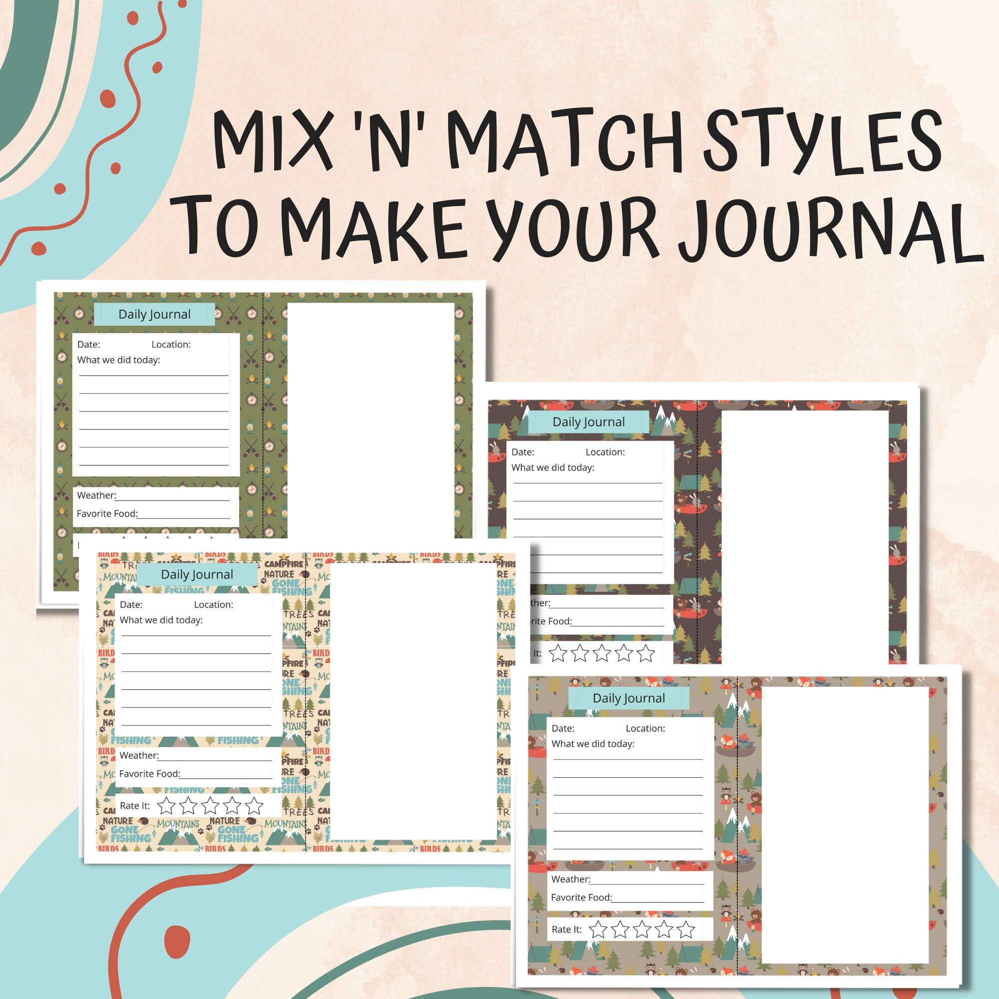 Printable Kids Camping Journal Fun Summer Camp Activities for Children ...