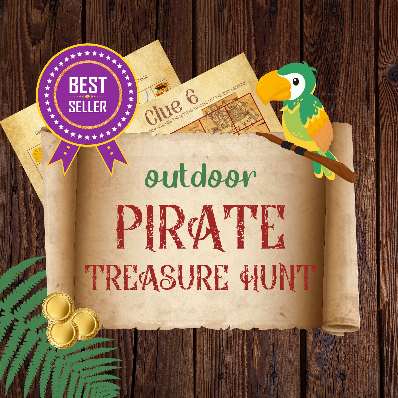 Outdoor Pirate Treasure Hunt Scavenger Clues for Kids Printable Puzzle ...