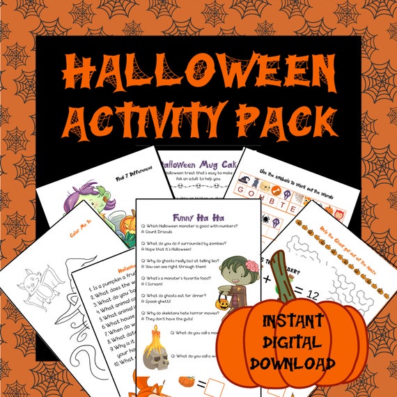 Halloween Activity Pack 1 Themed Printable Print at Home - Etsy