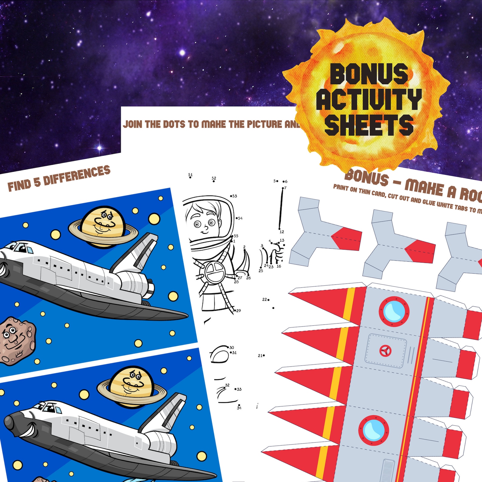 Indoor Space Treasure Hunt for Kids Printable Astronaut Themed Puzzle ...