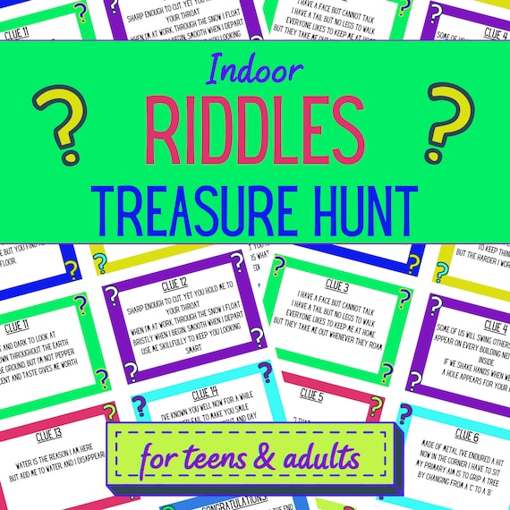 Indoor Riddle Treasure Hunt for Teens Adults Printable Themed - Etsy