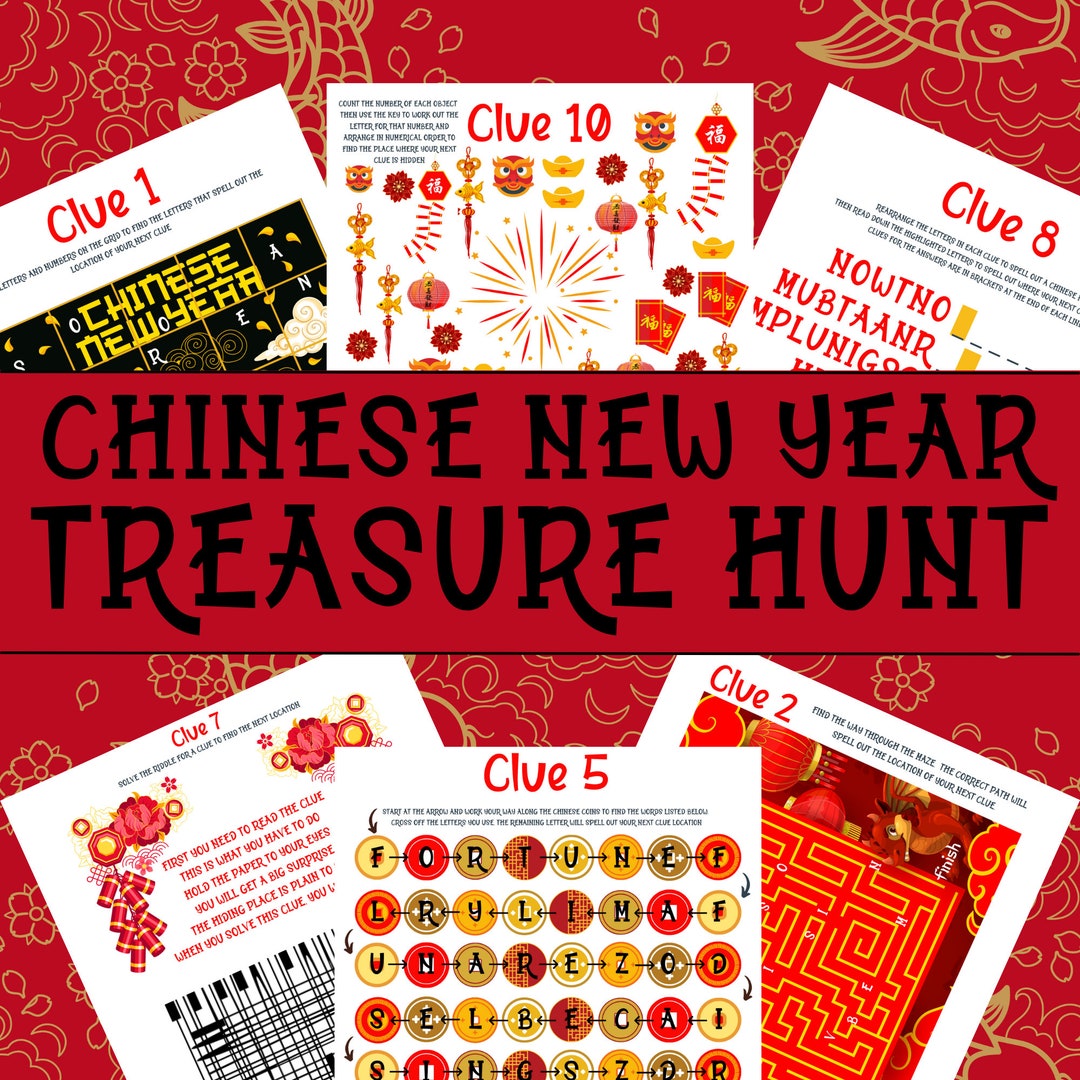 Indoor Chinese Lunar New Year Treasure Hunt for Kids Printable Puzzle ...