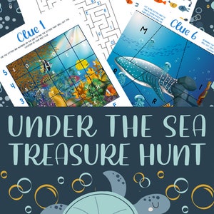 Outdoor Under the Sea Ocean Treasure Hunt Kids Printable Puzzle ...