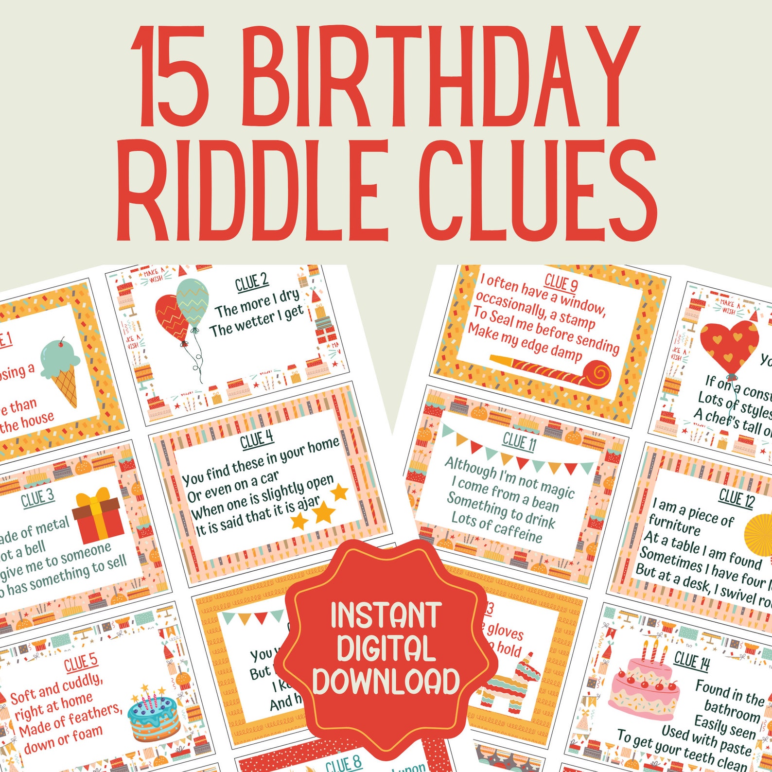 Printable Treasure Hunt Clues Cards for Kids Puzzle Activity at Home ...