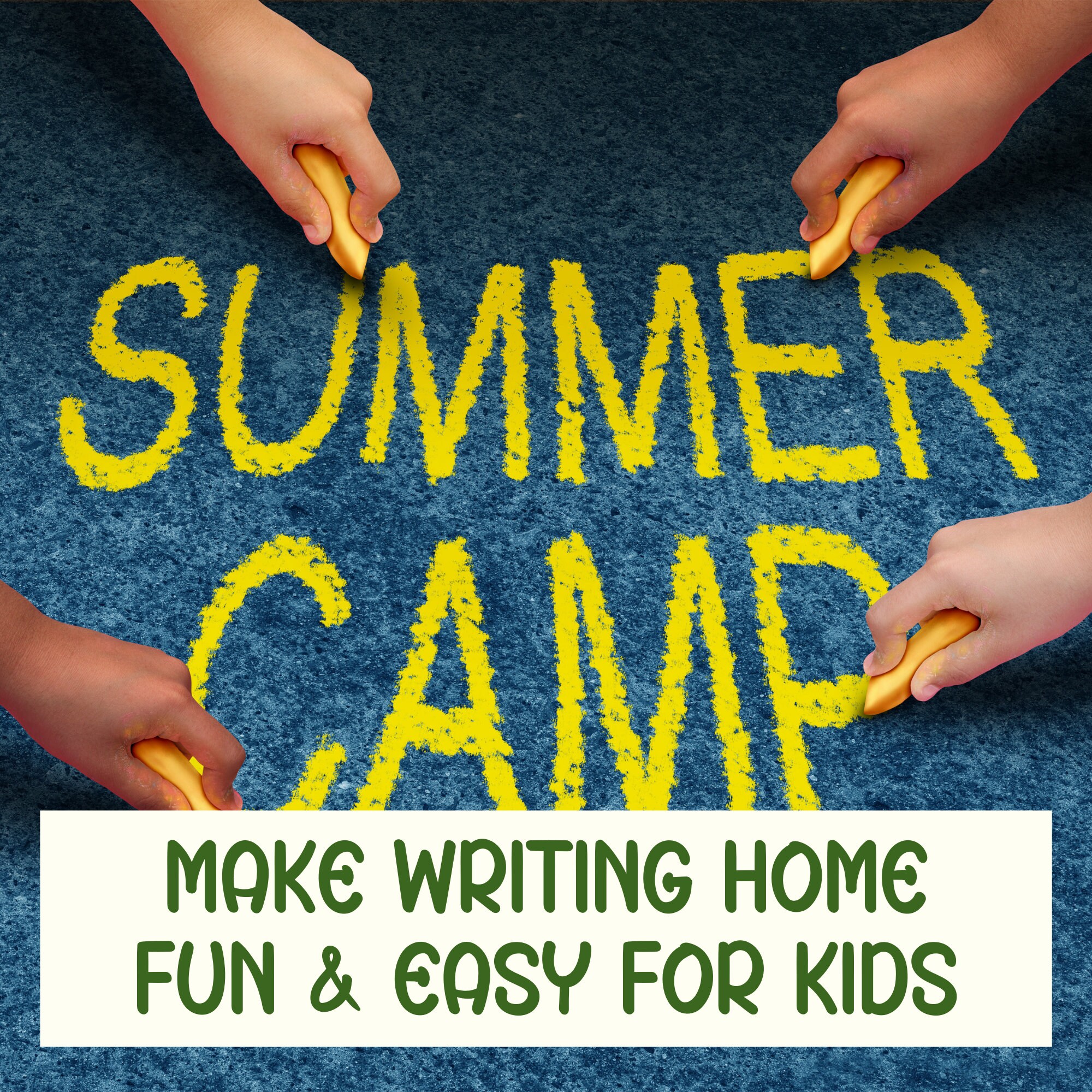 Printable Colorful Green Summer Camp Writable Letter Postcard for Kids ...