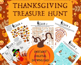 Thanksgiving Logic Puzzle Scavenger Hunt Game for Kids Party - Etsy