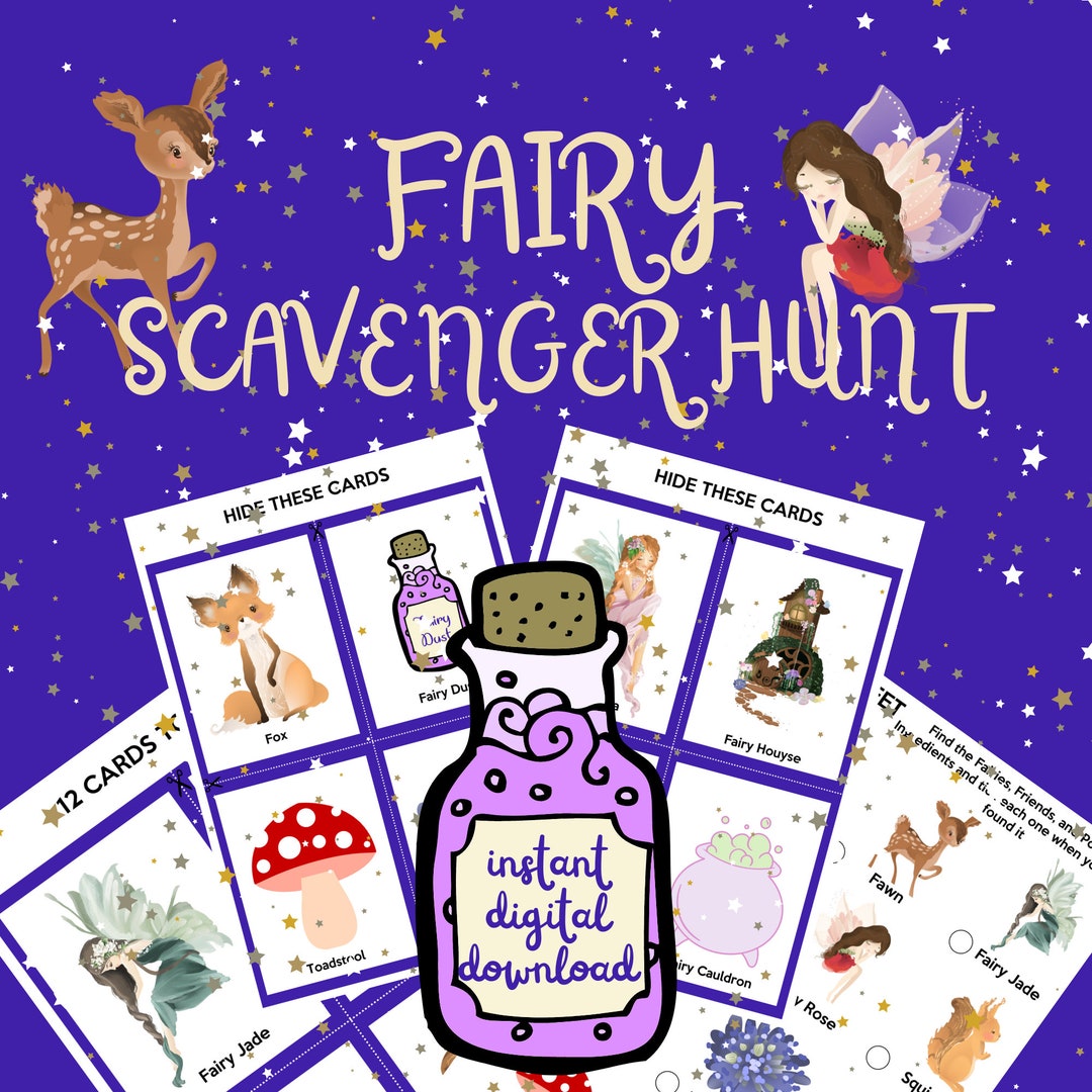 Printable Magical Fairy Scavenger Hunt for Young Girls Boys Kids Print ...