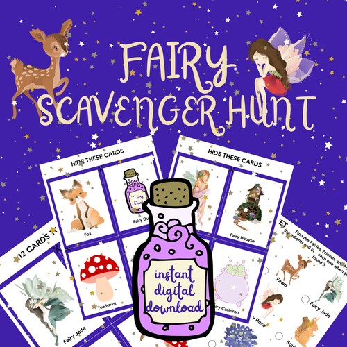 Fairy Treasure Hunt for Kids Fairy Scavenger Hunt Clues - Etsy