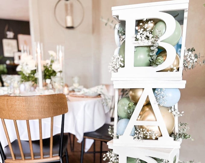 Open Baby Blocks, Baby Shower Decorations, Wood Baby Blocks, Wooden ...