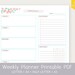 Printable PDF Weekly Planner | A5, Half-letter, A4, Letter Size Weekly ...