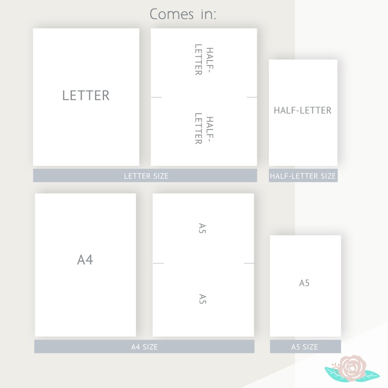 Printable PDF Daily Planner A5 Half-letter A4 Letter Size - Etsy