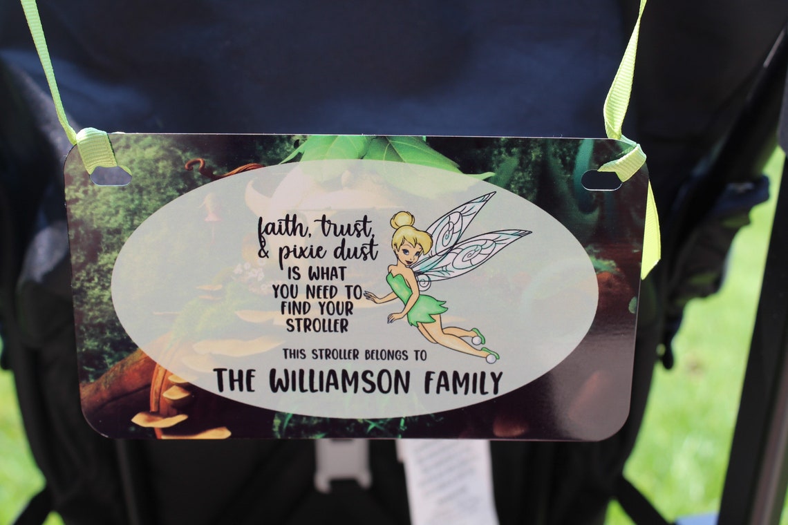 Faith Trust and Pixie Dust Theme Stroller Tag Sign - Etsy