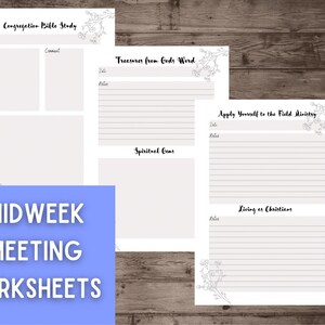 JW Meeting Printable Notes Template Bundle, Bonus Stationary for Letter ...
