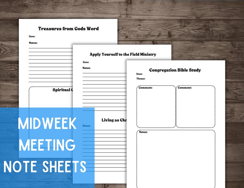 JW Meeting Workbook Printable Notes Template Bundle, Bible Study, Bonus ...