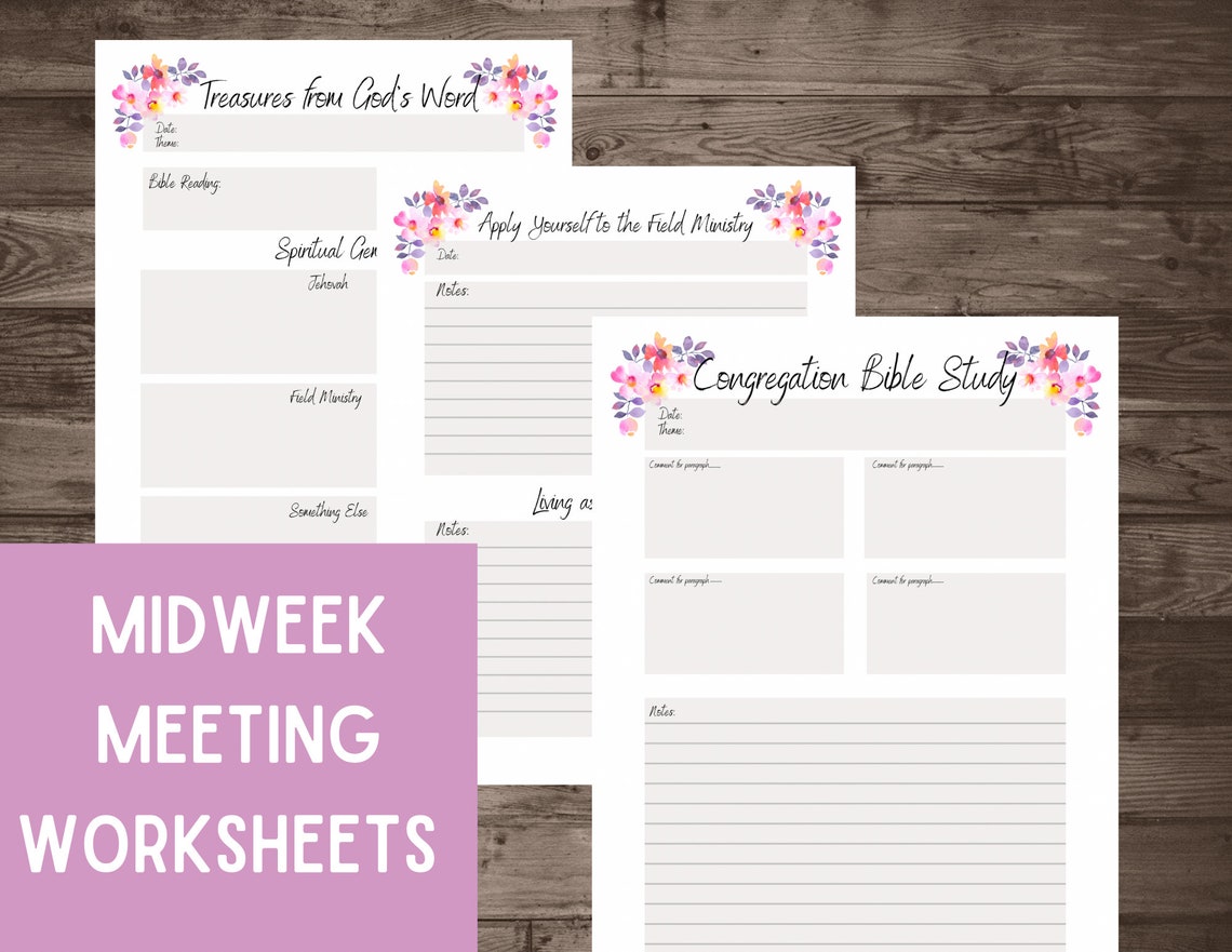 JW Meeting Workbook Printable Notes Template Bundle Bonus - Etsy
