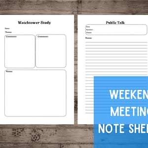 JW Meeting Workbook Printable Notes Template Bundle, Bible Study, Bonus ...