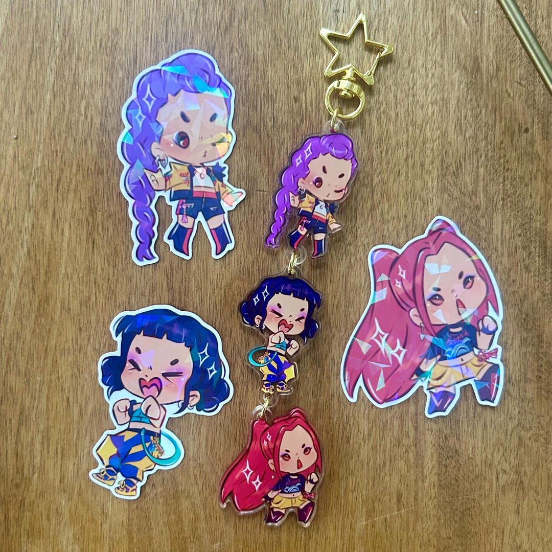 Kpop Demon Hunters Huntrix Stickers and Linking Charm! - Etsy