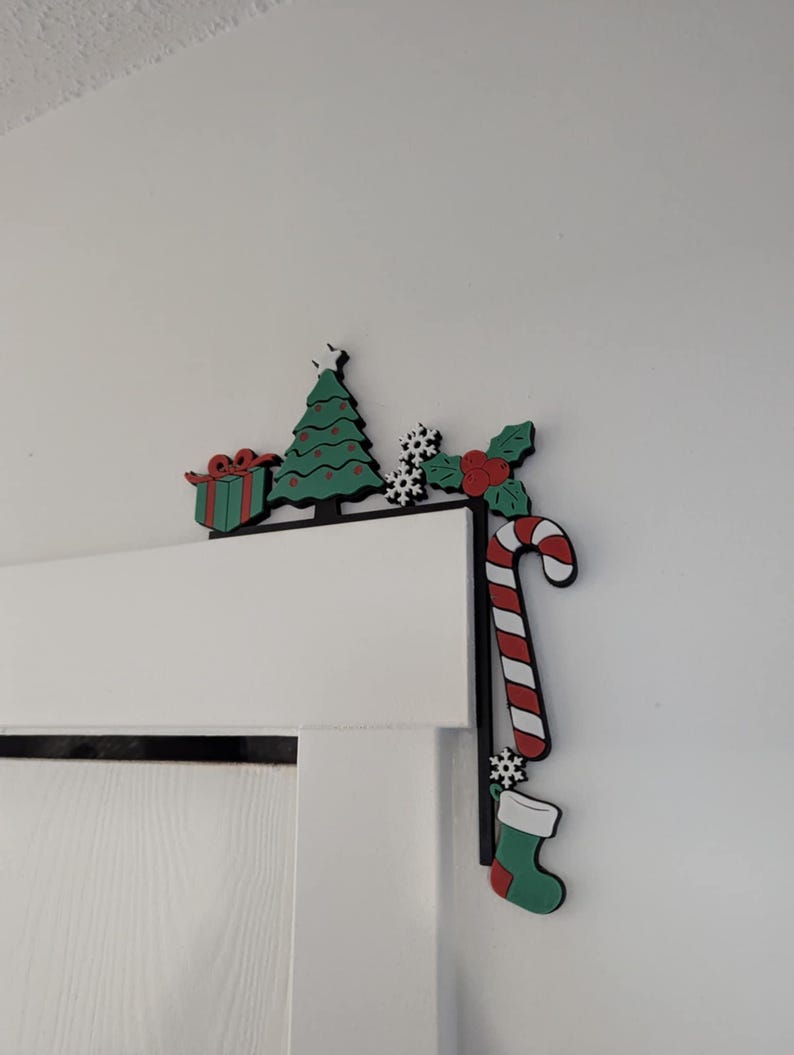 Christmas Door Corner Decor Door Frame Wall Art - Etsy