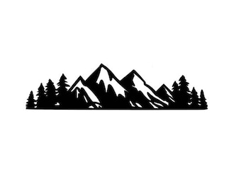 Mountain Car Decal Mountain Sticker Mountain Forest Tree Decal - Etsy