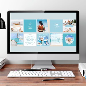 INSTAGRAM THEME: 30 Customizable Beach Happy Ocean/beach Instagram Post ...