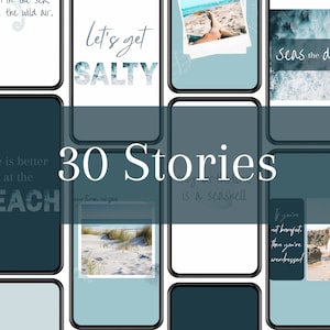 INSTAGRAM THEME: 30 Editable Ocean/beach Vibes Post & Story Template ...