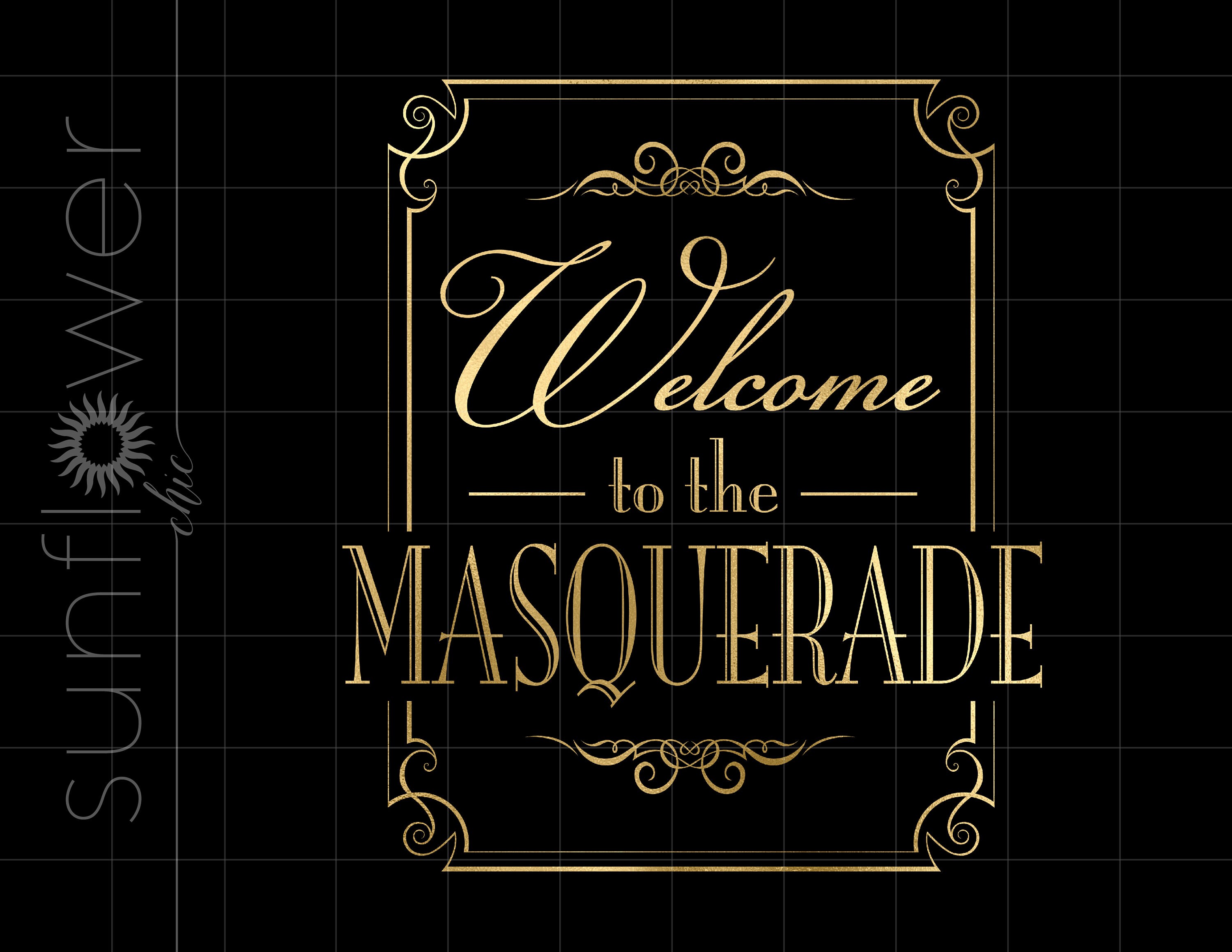 Gold Welcome to the Masquerade Png Downloads | Gold Foil Masquerade ...