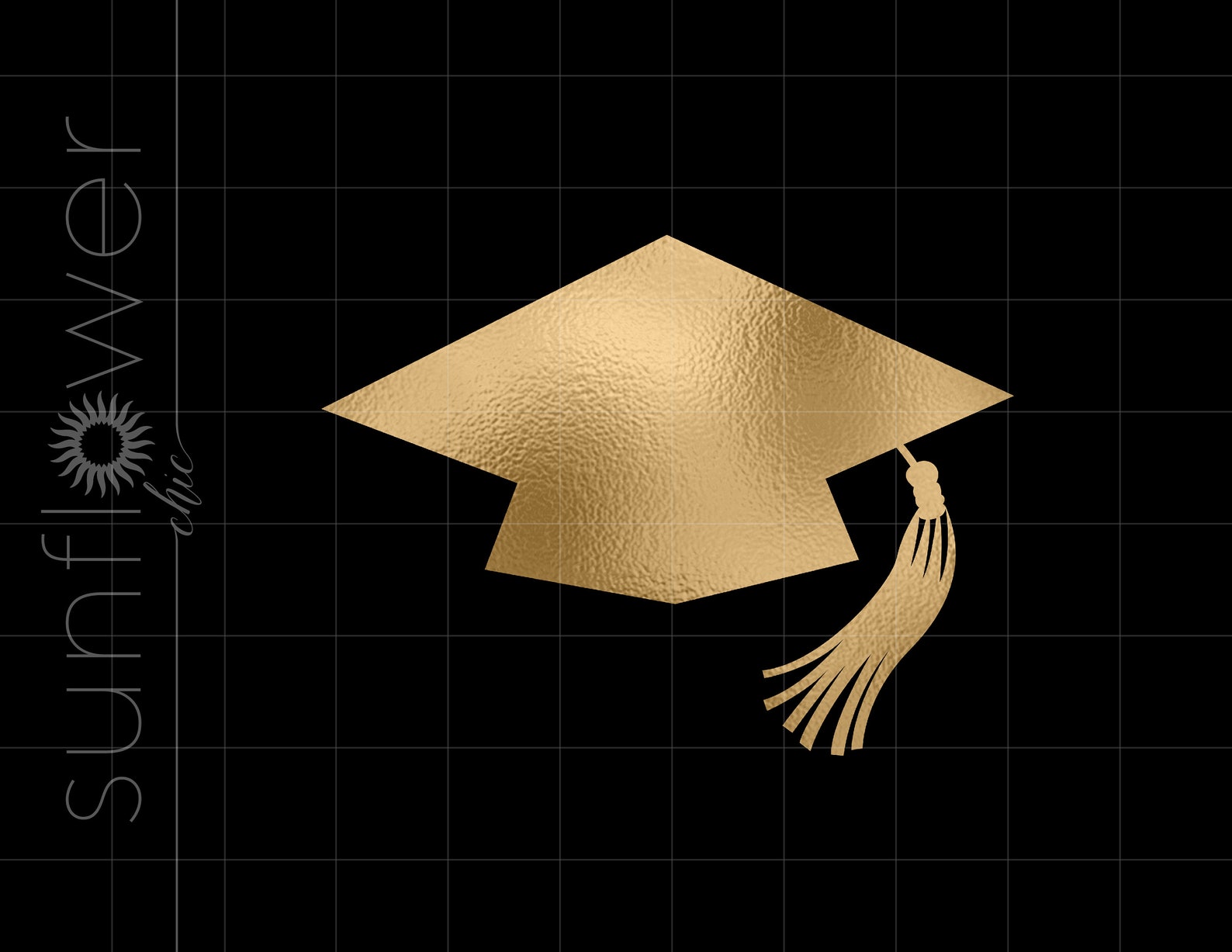 Gold Graduation Cap Png Downloads | Gold Foil Grad Cap Cricut Cut Files ...
