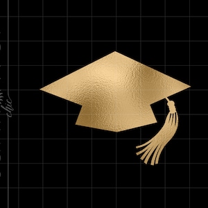 Gold Graduation Cap Png Downloads | Gold Foil Grad Cap Cricut Cut Files ...