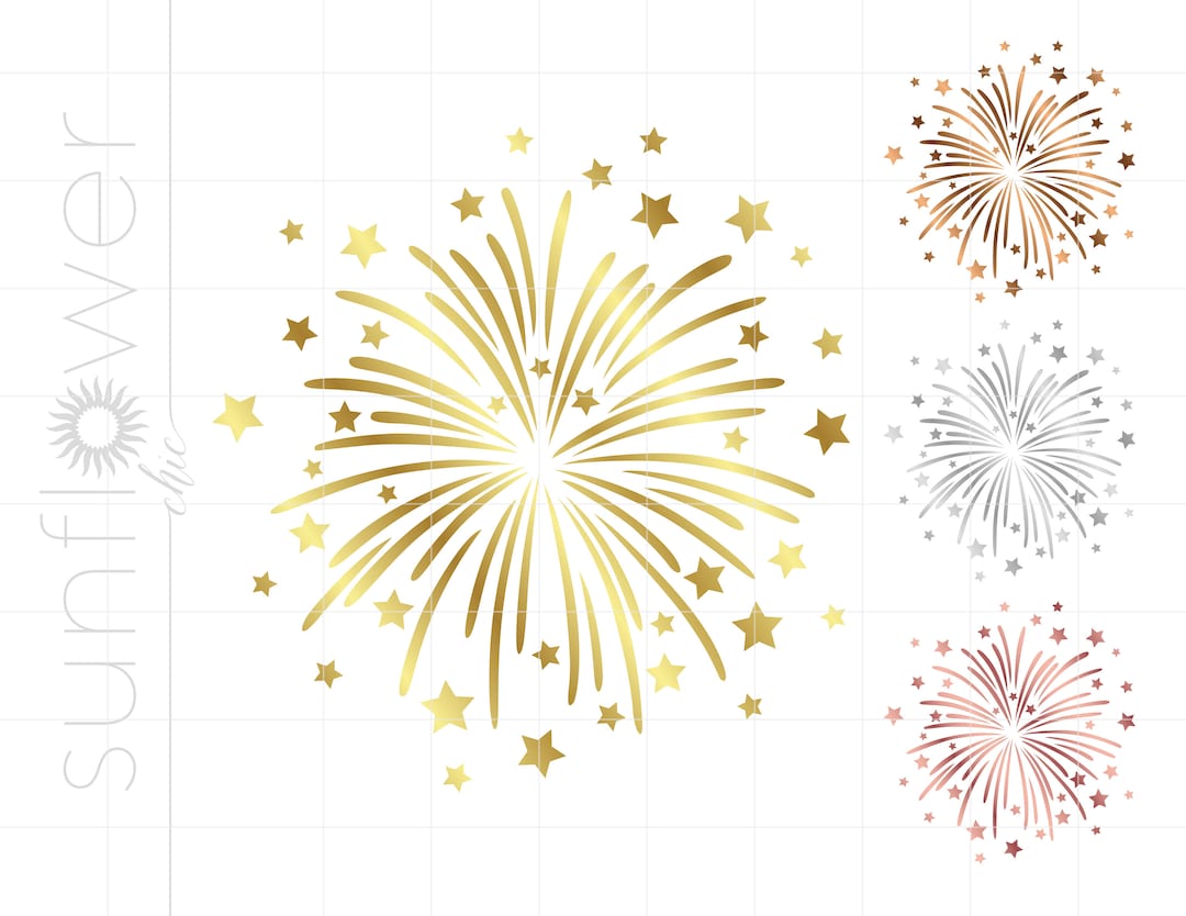 Fireworks Png Svg Dxf Jpg Pdf Downloads | Gold Silver Rose Gold ...