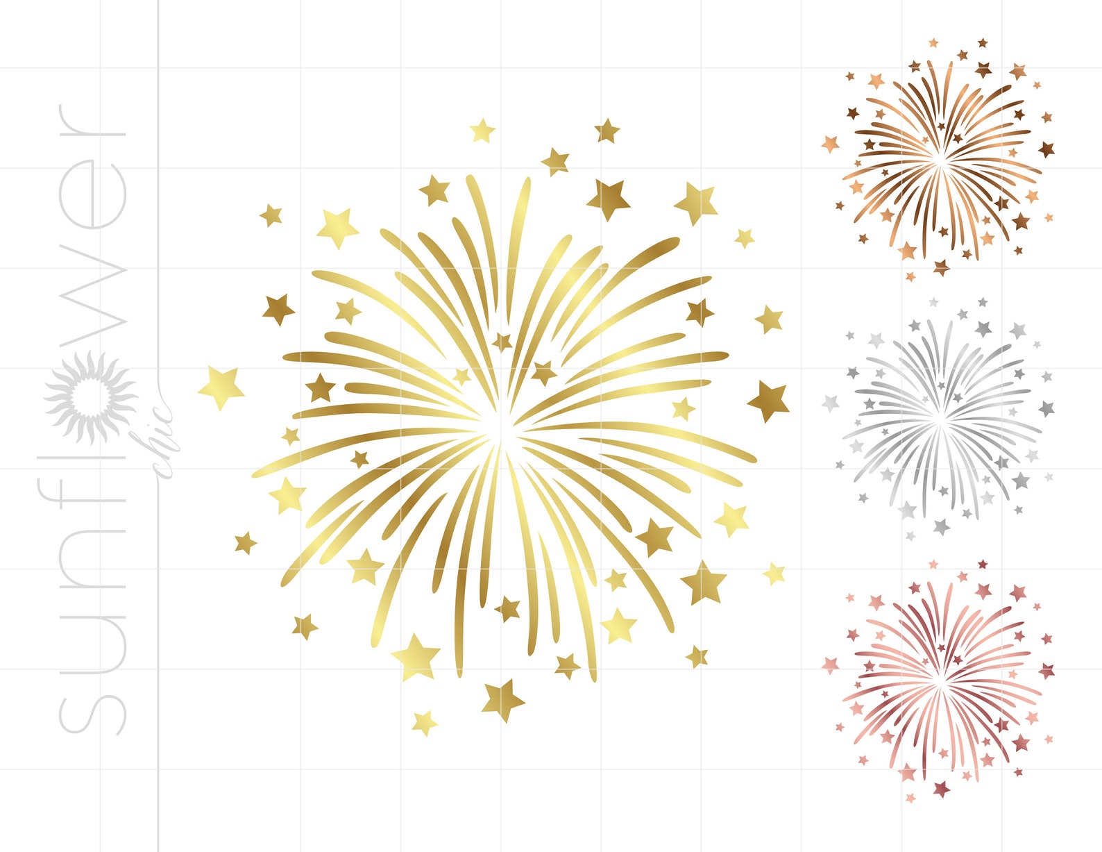 Fireworks Png Svg Dxf Jpg Pdf Downloads Gold Silver Rose Gold Fireworks ...