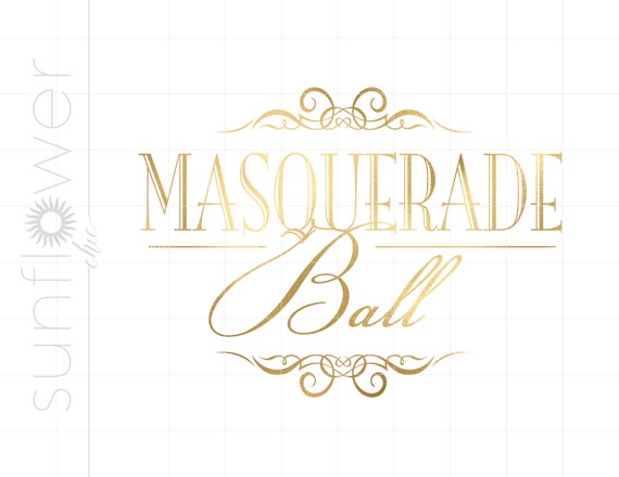 Gold Masquerade Ball Png Svg Downloads Gold Foil Masquerade - Etsy
