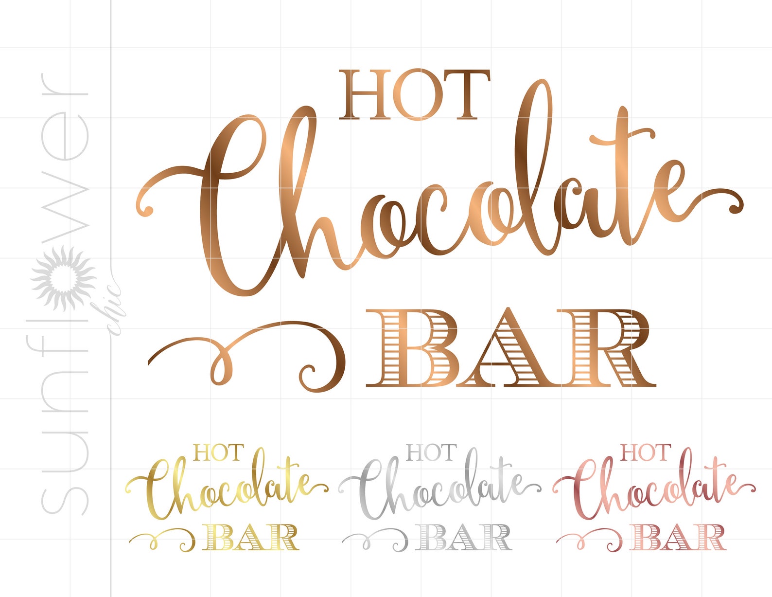 Gold Hot Chocolate Bar Script Png Svg Dxf Jpg Pdf Downloads | Etsy