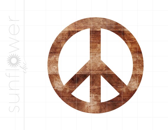 Rustic Peace Symbol Print and Cut PNG Download Rustic Wood - Etsy
