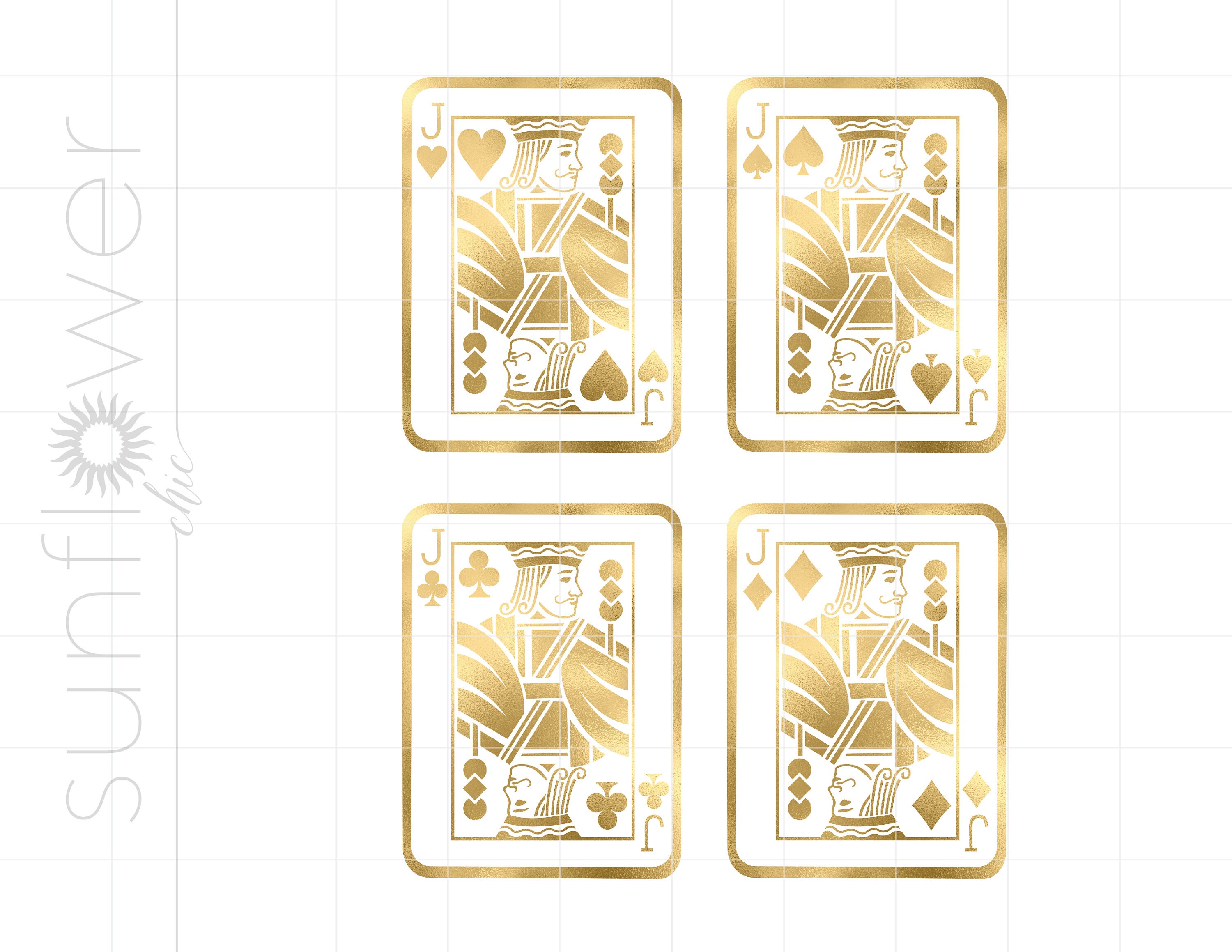 Gold Playing Card Jacks Png Svg Downloads Gold Foil Poker - Etsy