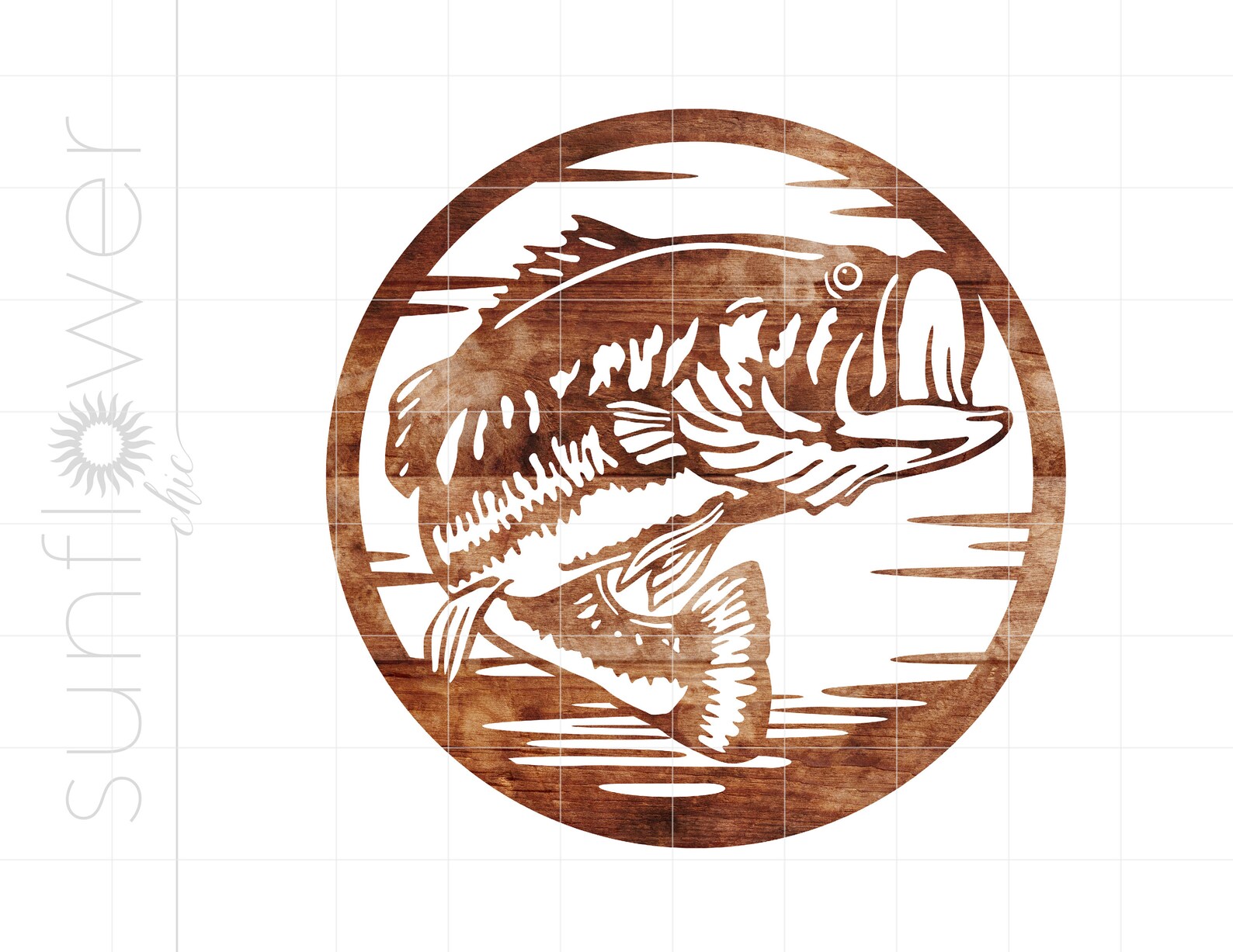Rustic Fish Print and Cut PNG Download Rustic Wood Fish - Etsy
