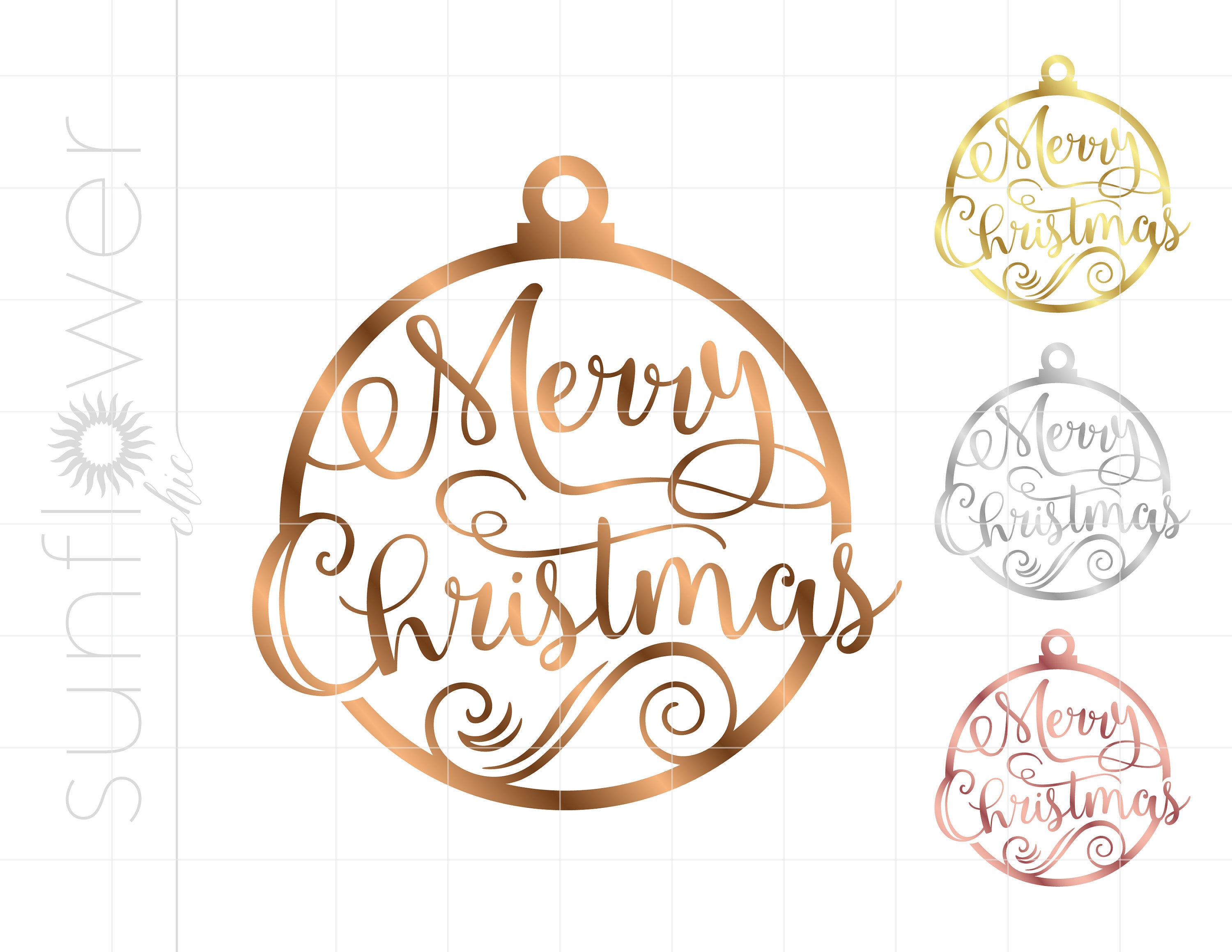 Gold Merry Christmas Ornament Clipart Png Svg Dxf Jpg Pdf Downloads ...